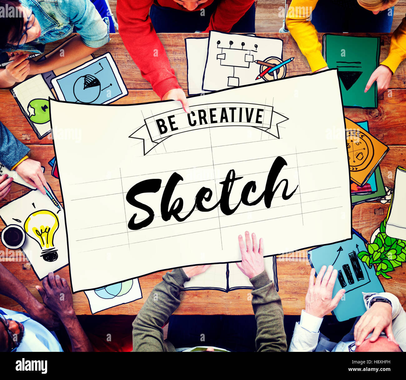 Sketch Art Design Drawing Idea Plan Product Style Concept Stock Photo ...