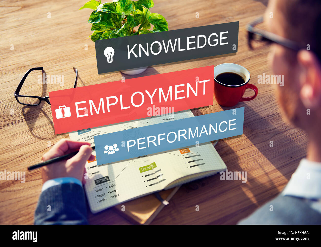 Employment Knowledge Performance Business Career Concept Stock Photo ...