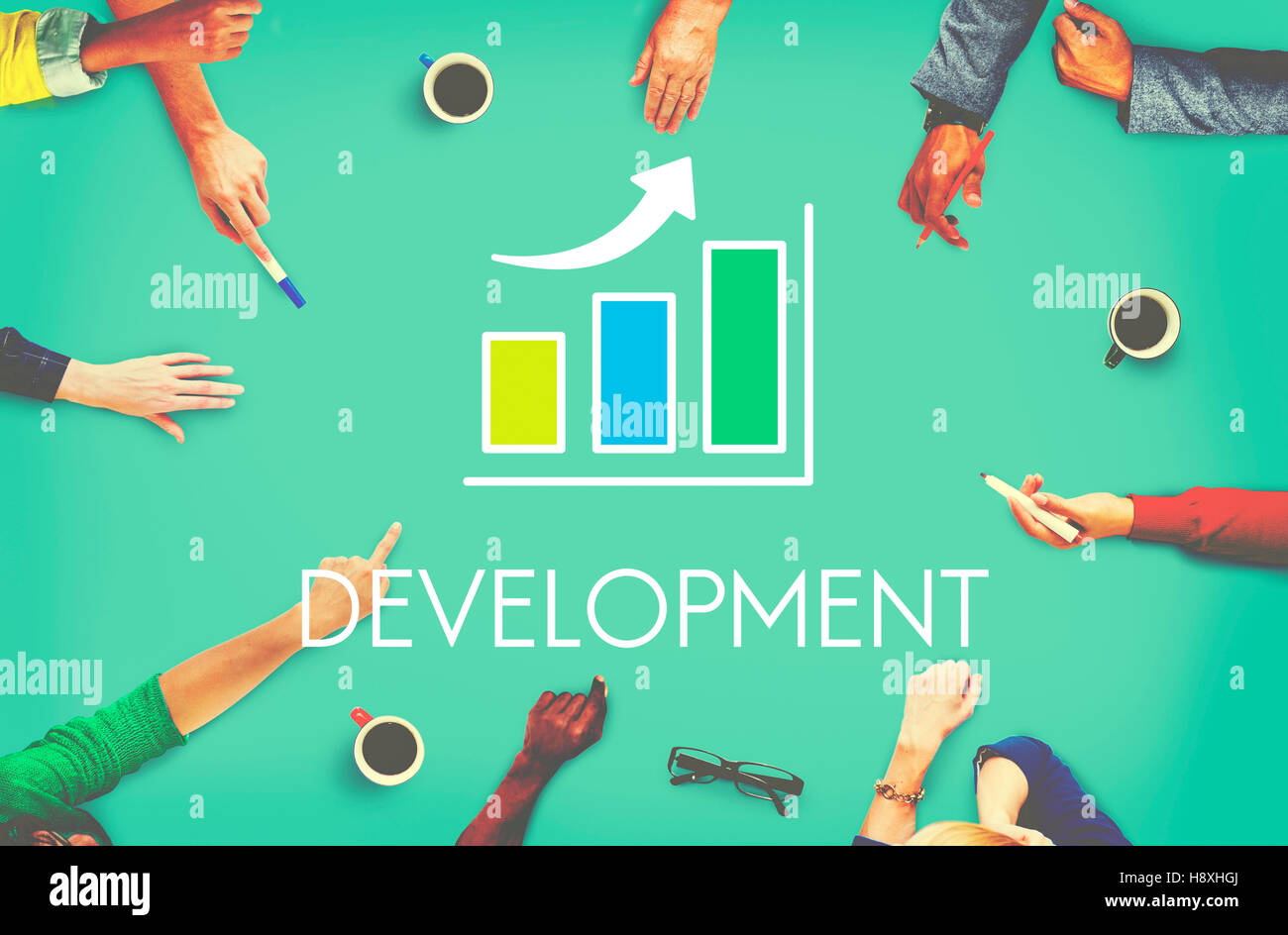 Business Development Growth Bar Chart Concept Stock Photo - Alamy