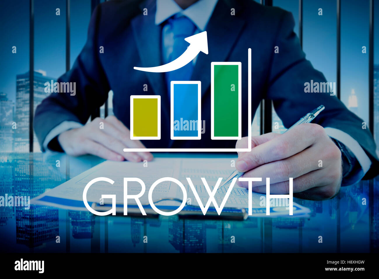 Business Development Growth Bar Chart Concept Stock Photo - Alamy