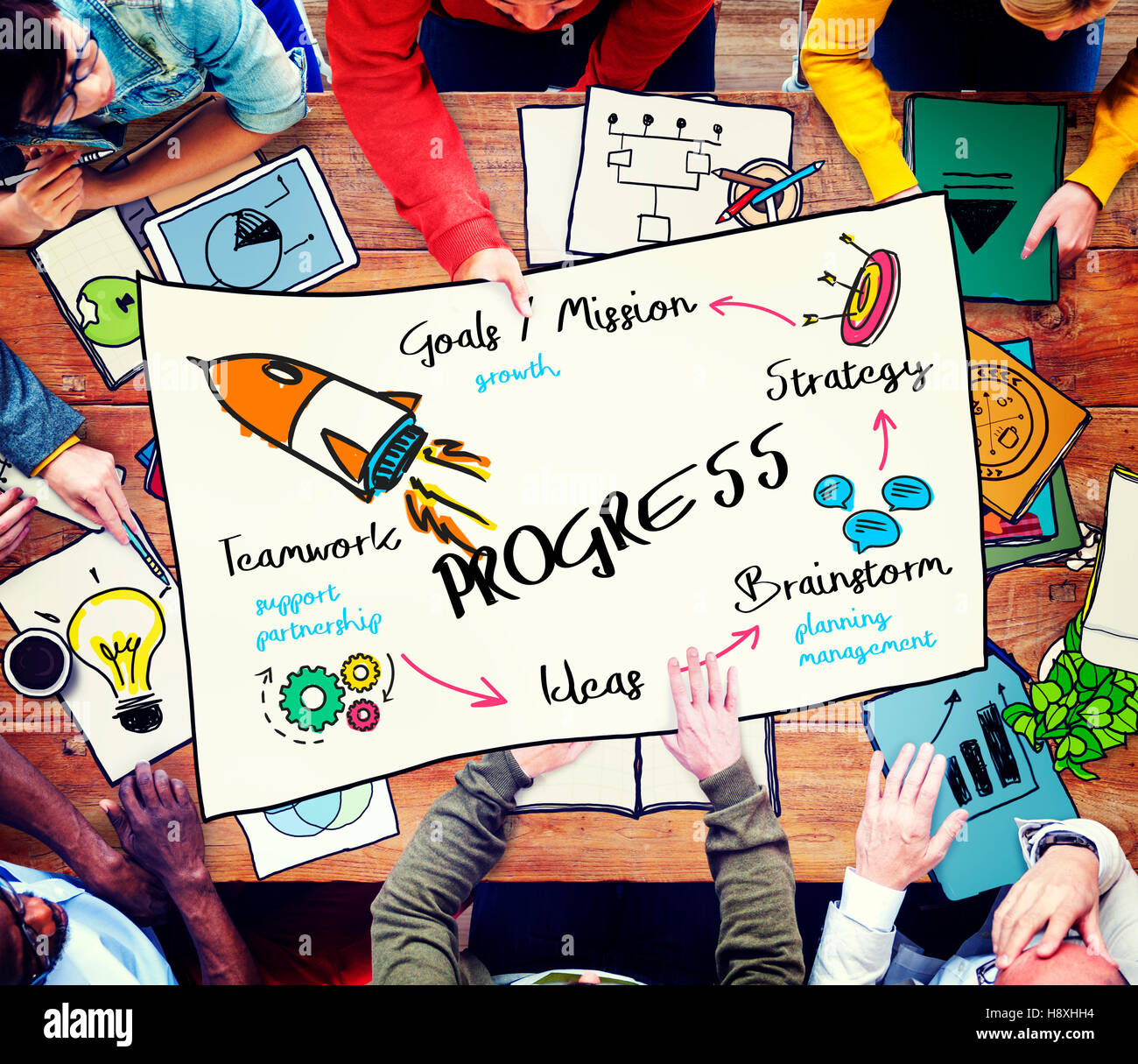 New Business Achievement Organization Progress Concept Stock Photo - Alamy