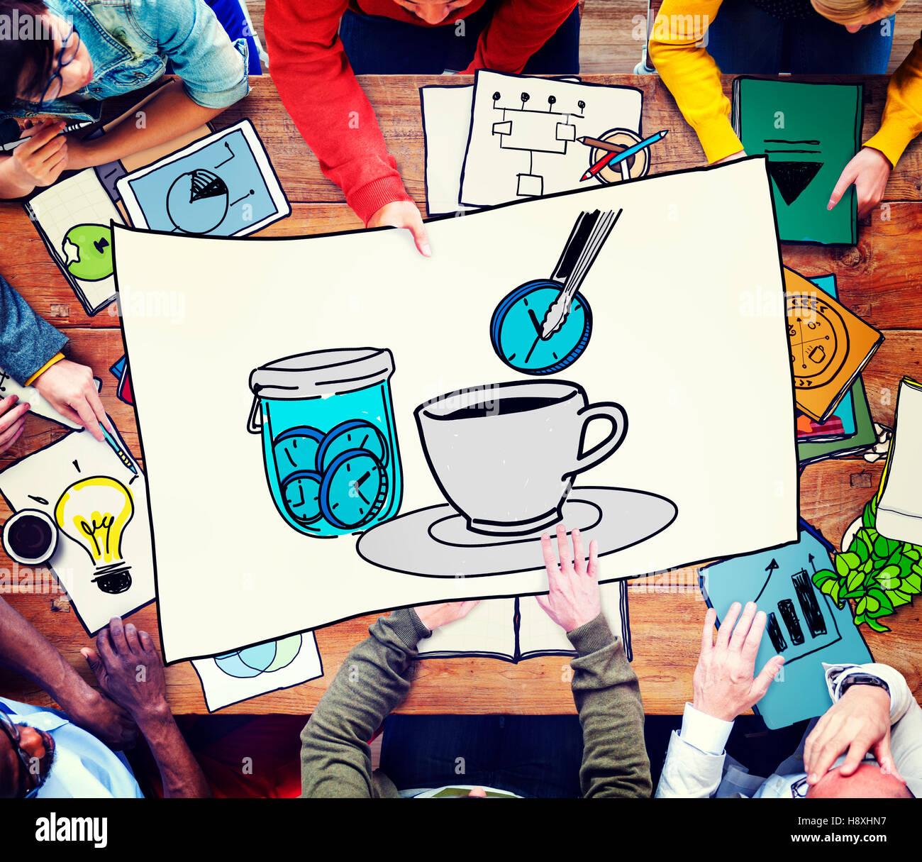 Watch Timer Allocate Time Management Concept Stock Photo - Alamy