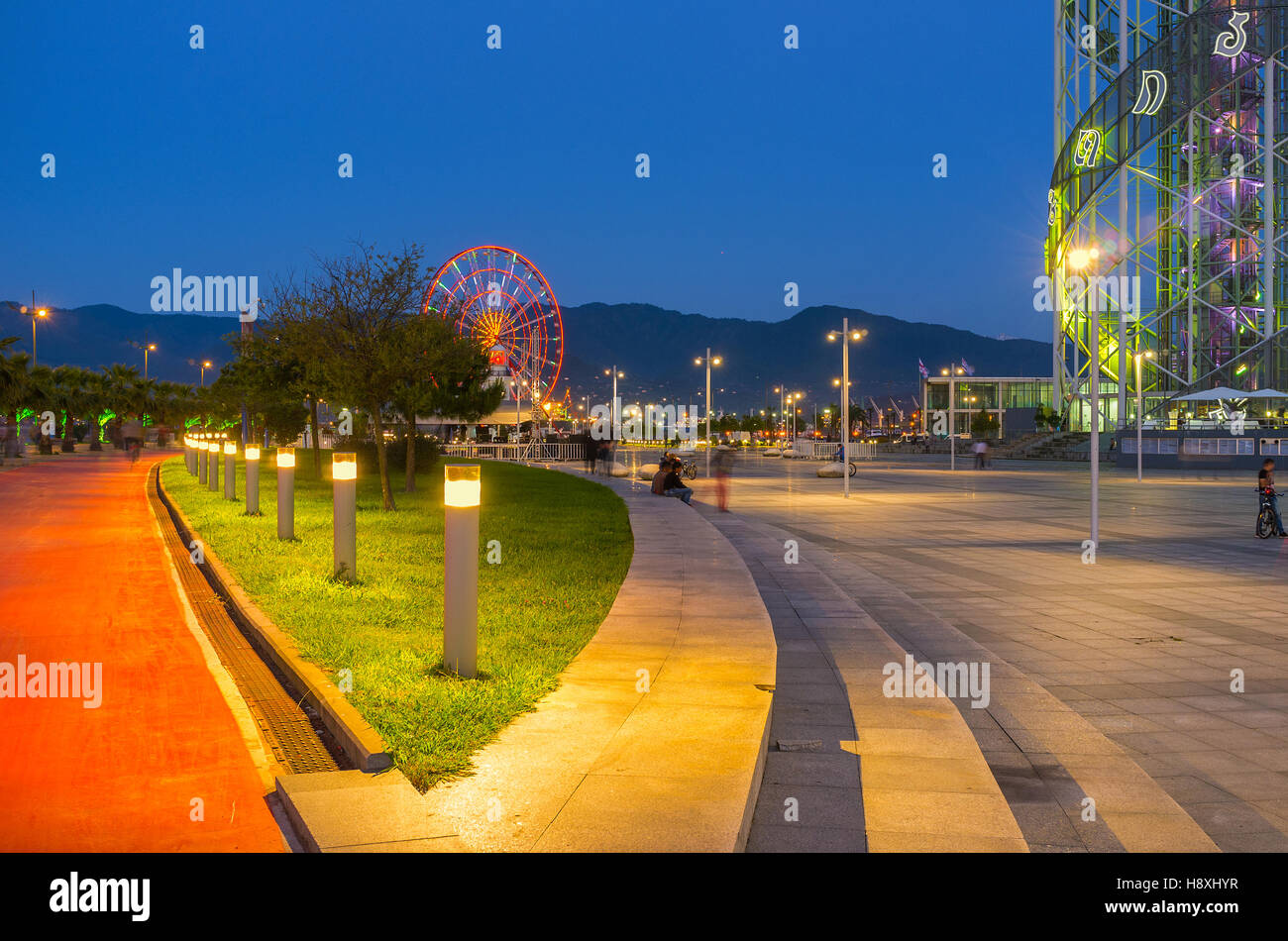 The seaside promenade is th popular place for pedestrian and cycle ...