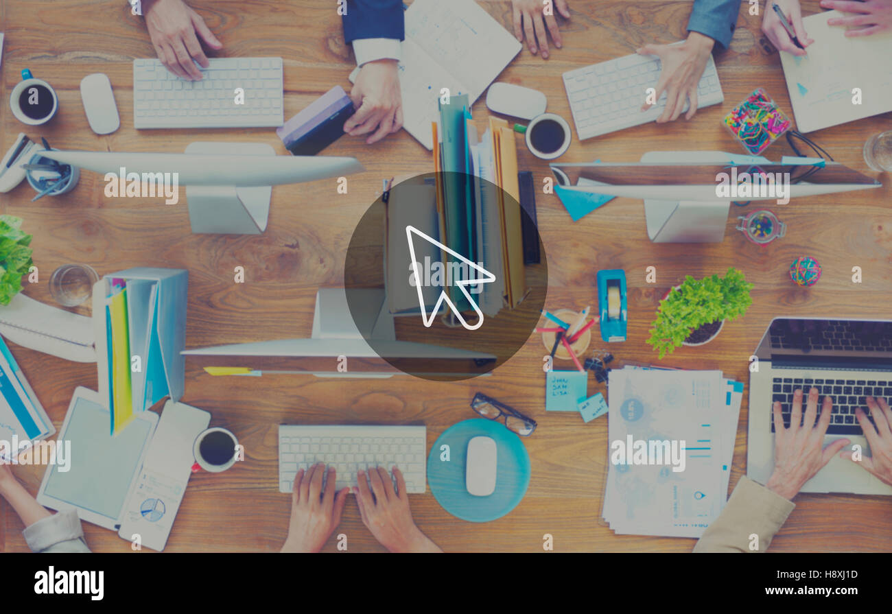 Pointer Selection Cursor Access Connection Networking Concept Stock 6698