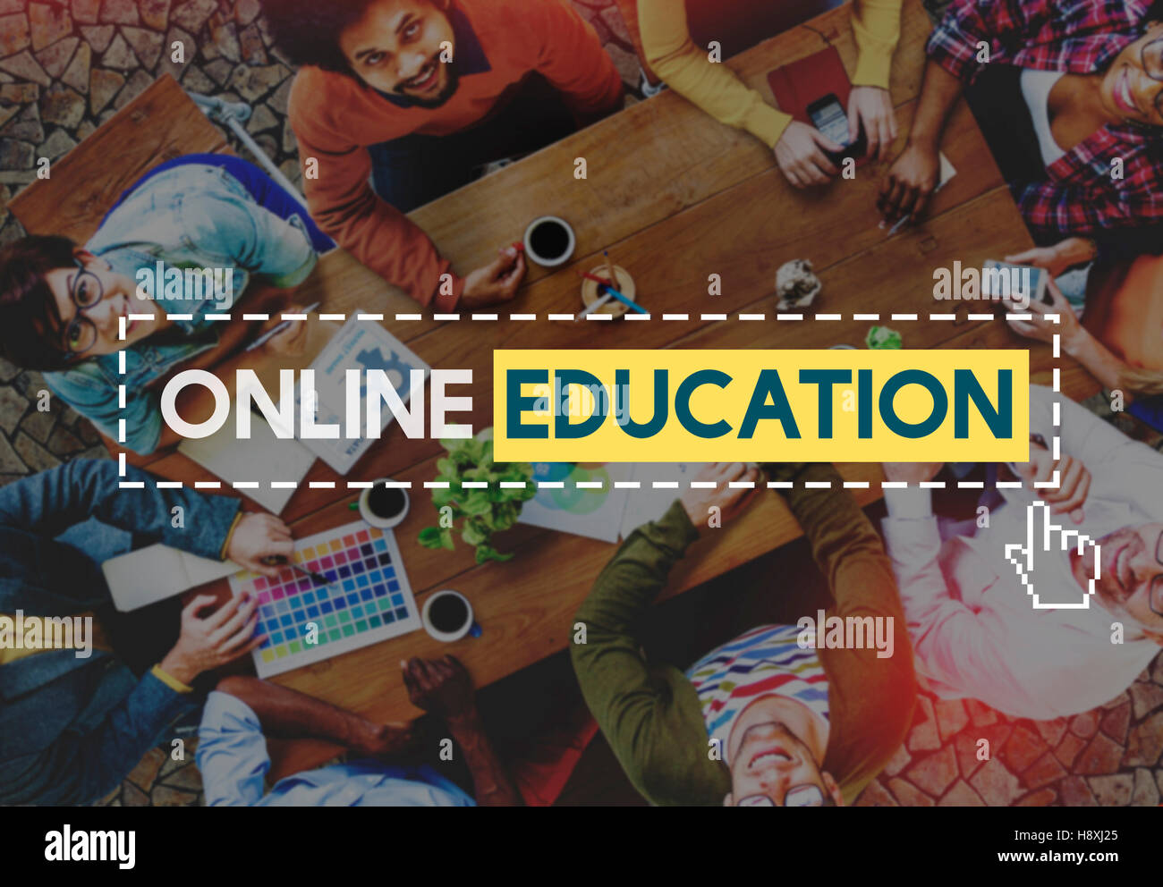 Online Education Knowledge Wisdom Communication Connection Concept ...