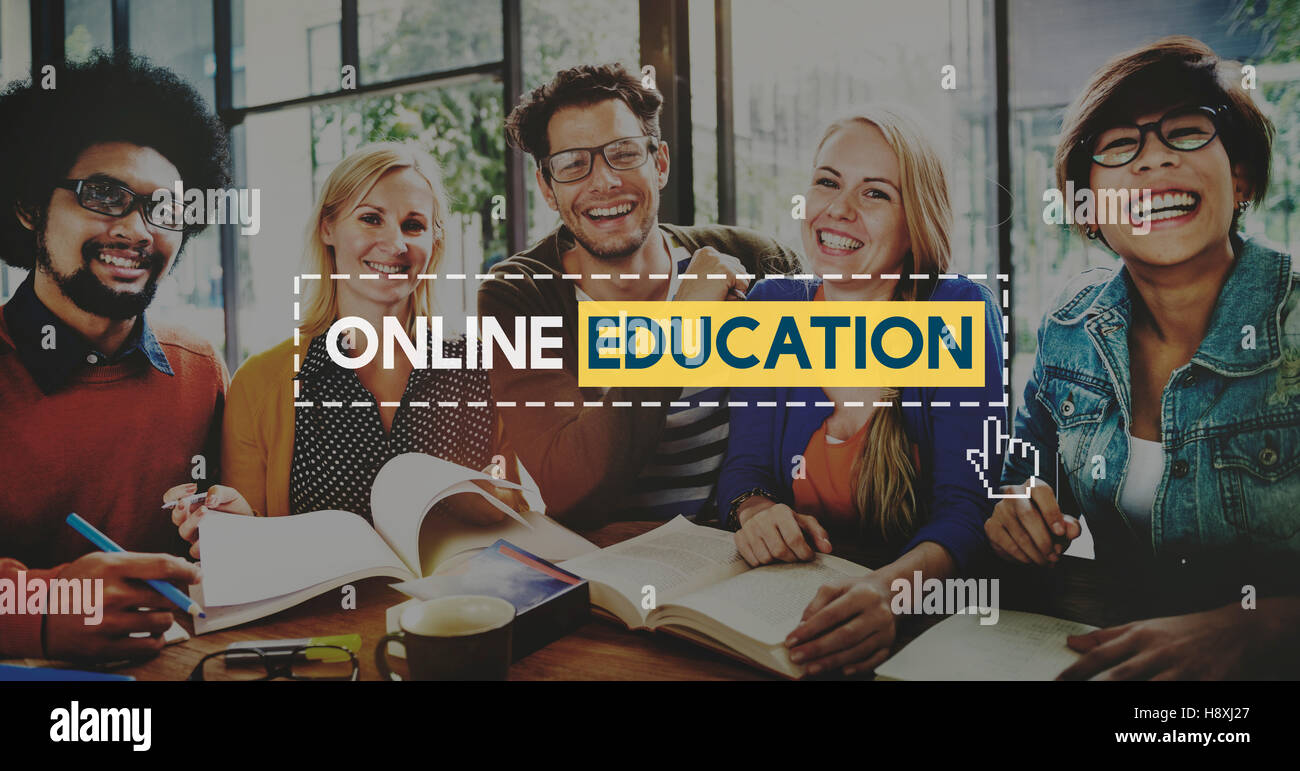 Online Education Knowledge Wisdom Communication Connection Concept ...