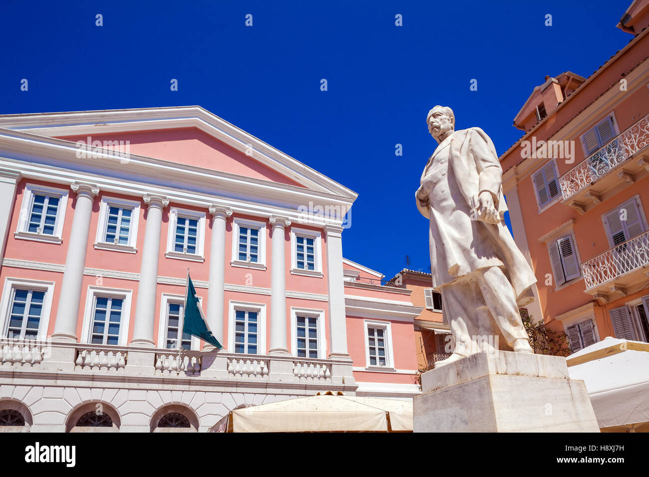 Heroes of Cypriot Struggle Square, Corfu, Greece Stock Photo - Alamy