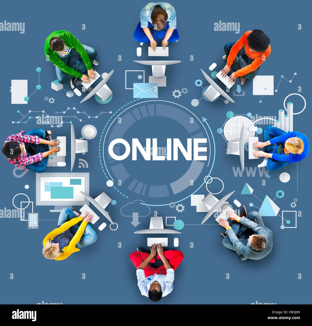 Online Network Sharing WWW System Concept Stock Photo - Alamy