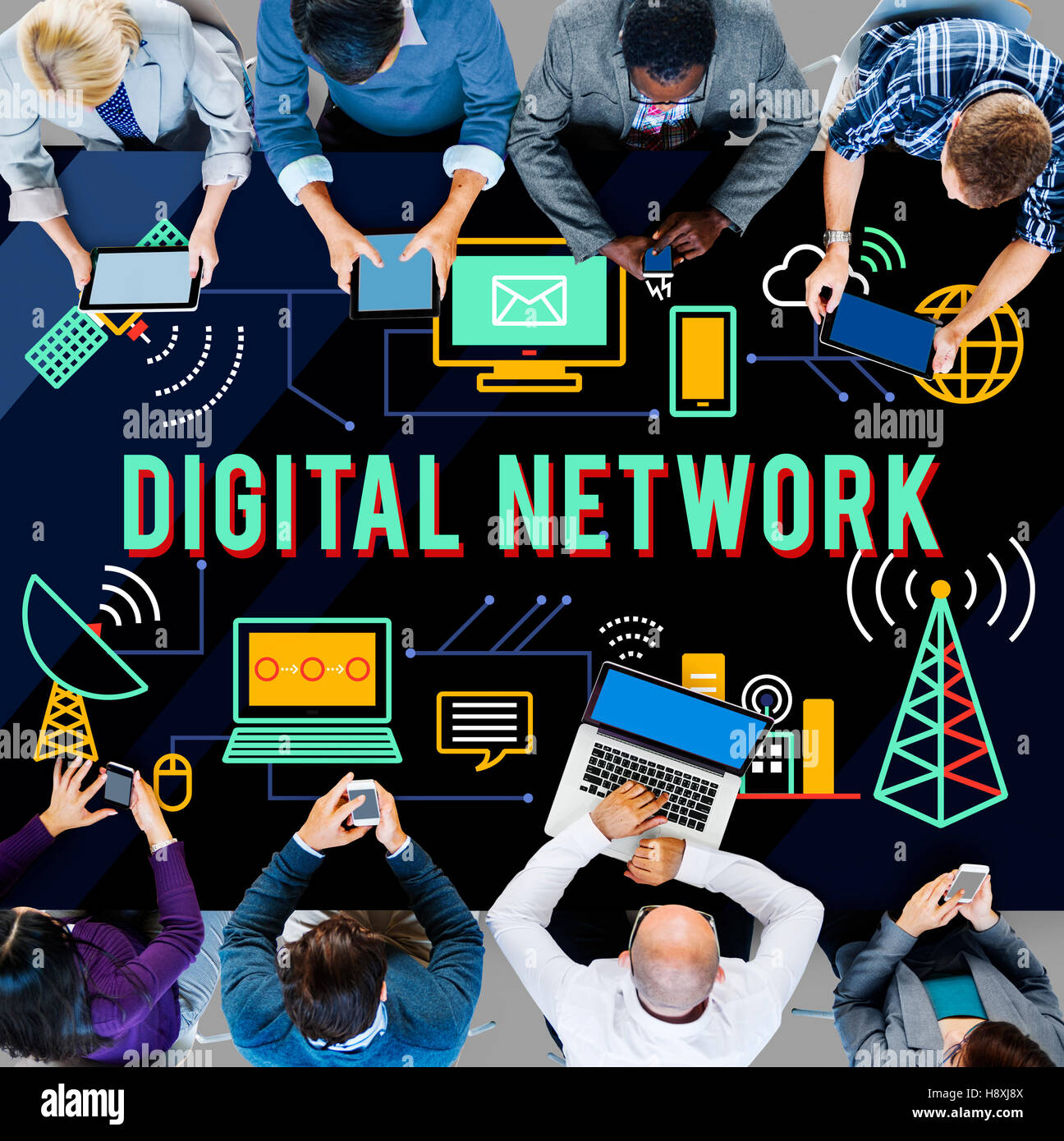 Digital Network Technology Online Connection Concept Stock Photo - Alamy