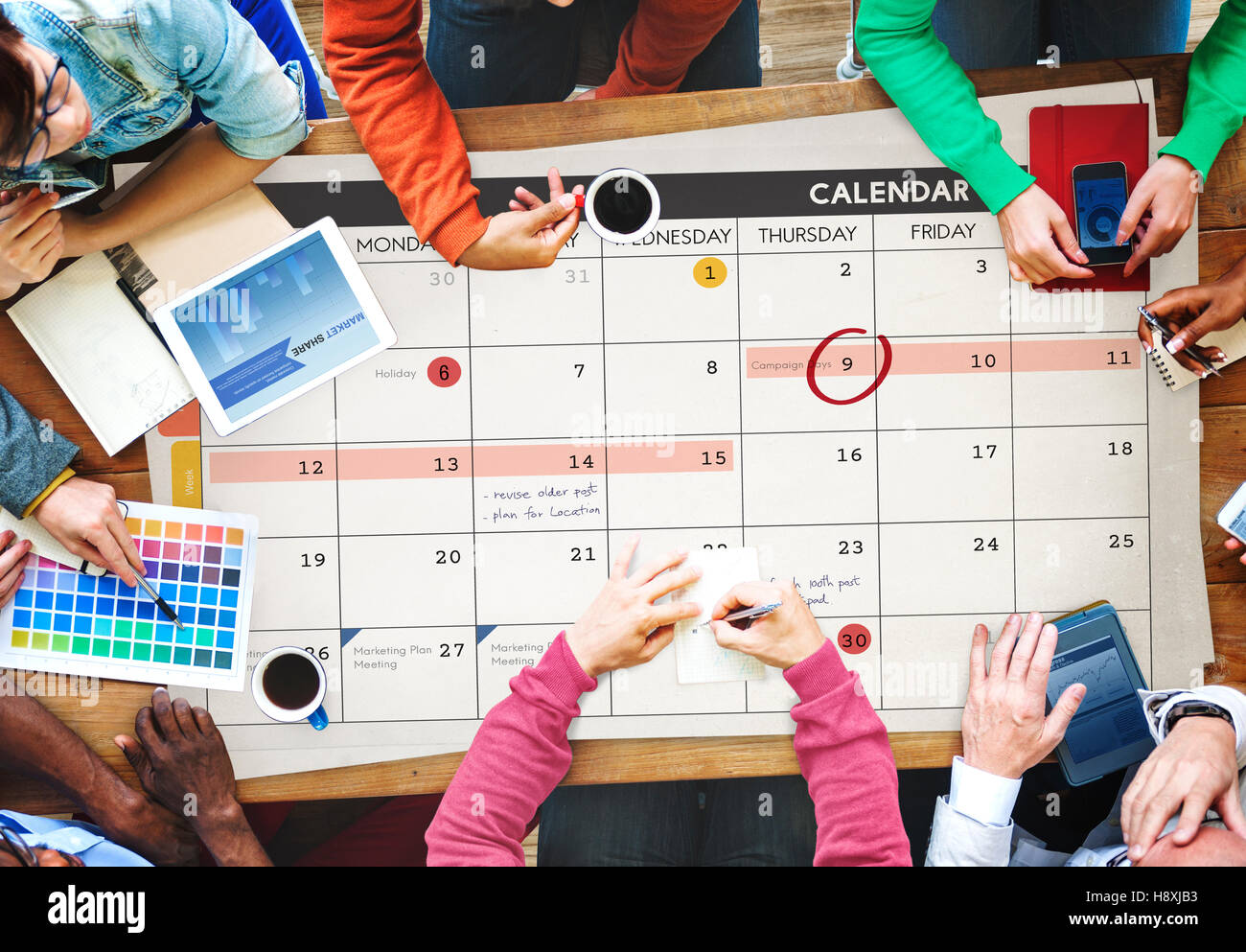 Calendar Planner Organization Management Remind Concept Stock Photo - Alamy