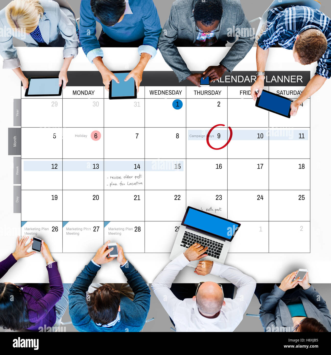 Calendar Planner Organization Management Remind Concept Stock Photo - Alamy