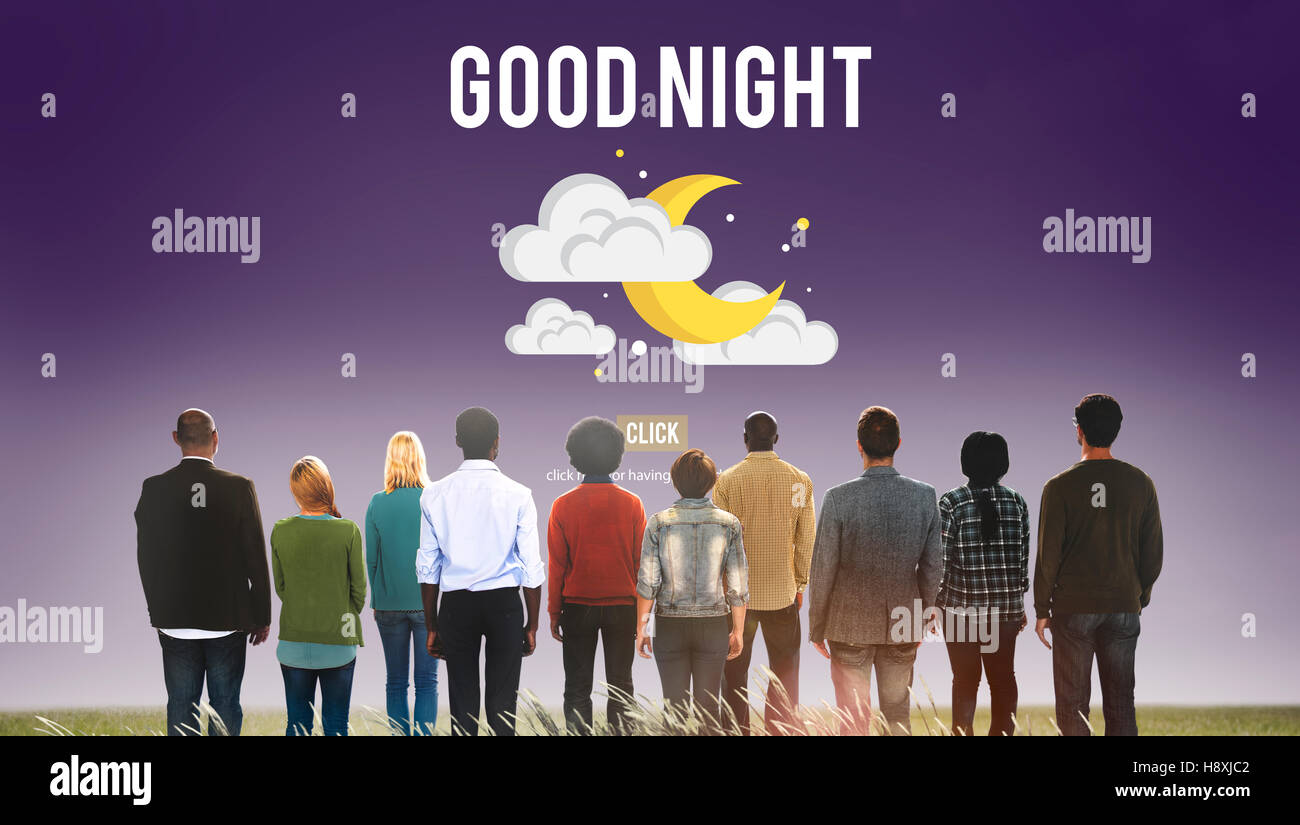 Good Night Sleepy Moon Stars Concept Stock Photo - Alamy