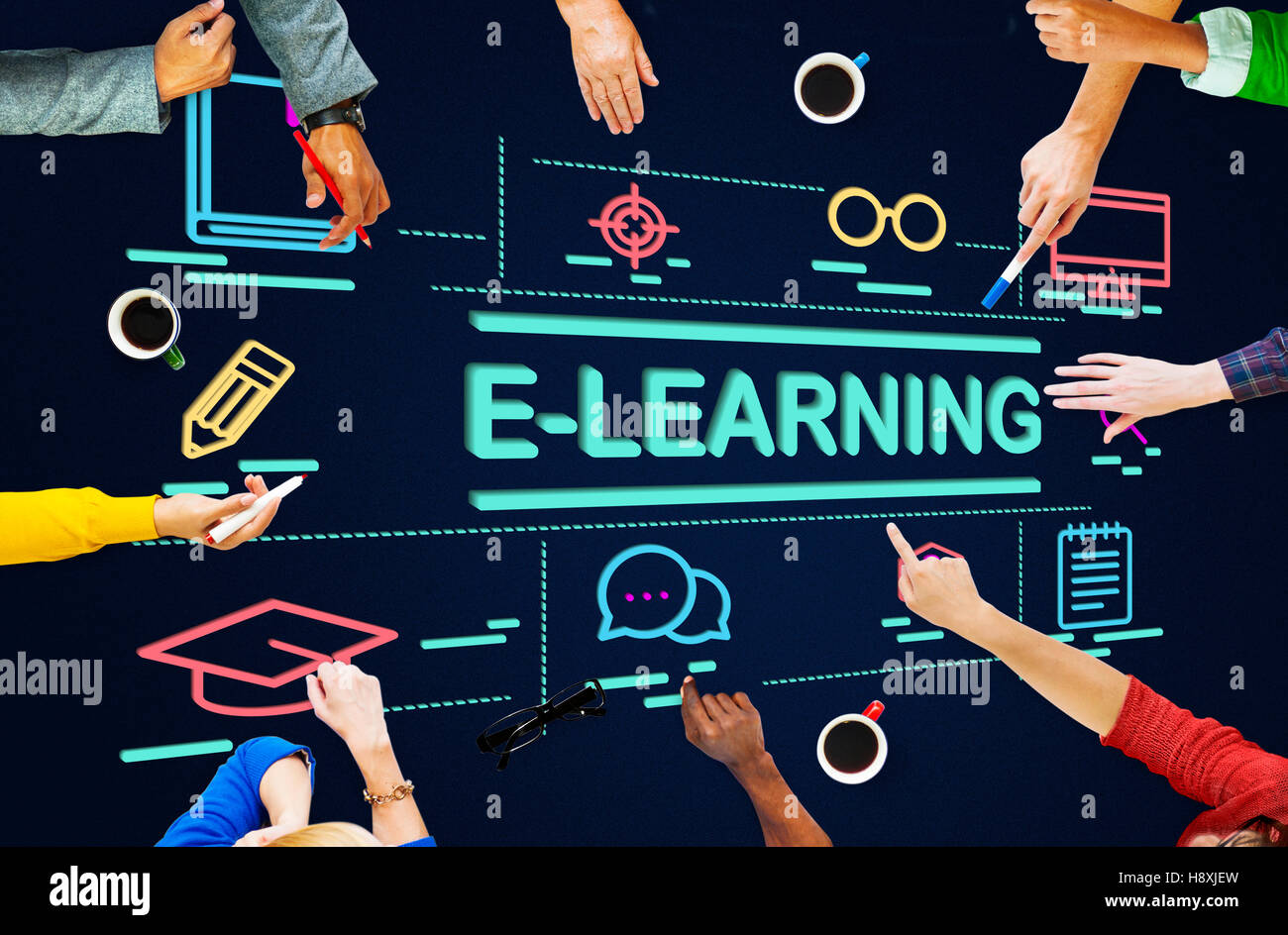 E-Learning Education Networking Website Study Concept Stock Photo - Alamy