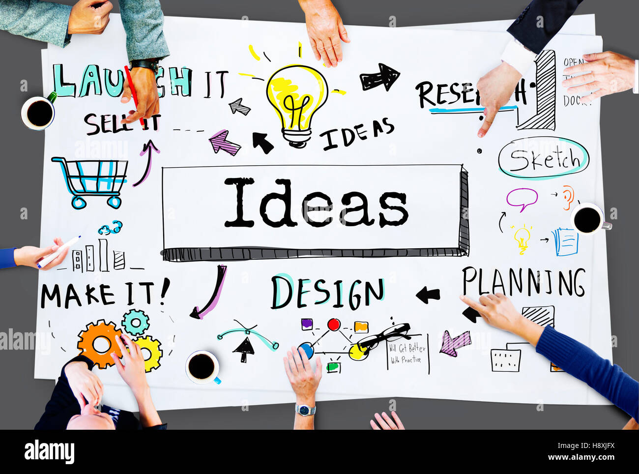 Ideas Create Inspiration Innovation Design Concept Stock Photo - Alamy