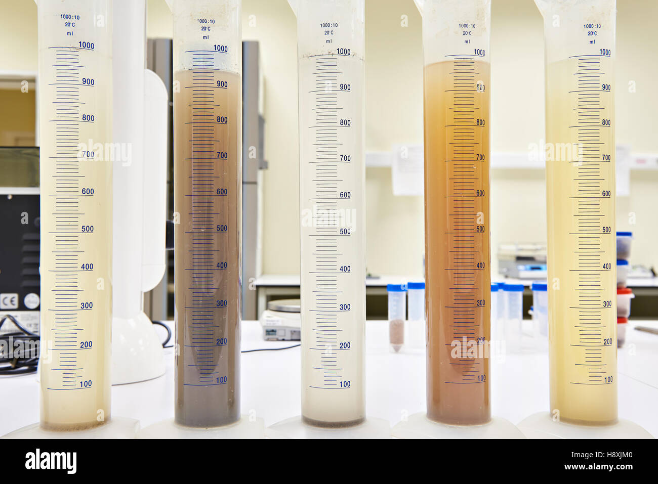 Measuring test tubes with different liquid for experiences Stock Photo ...