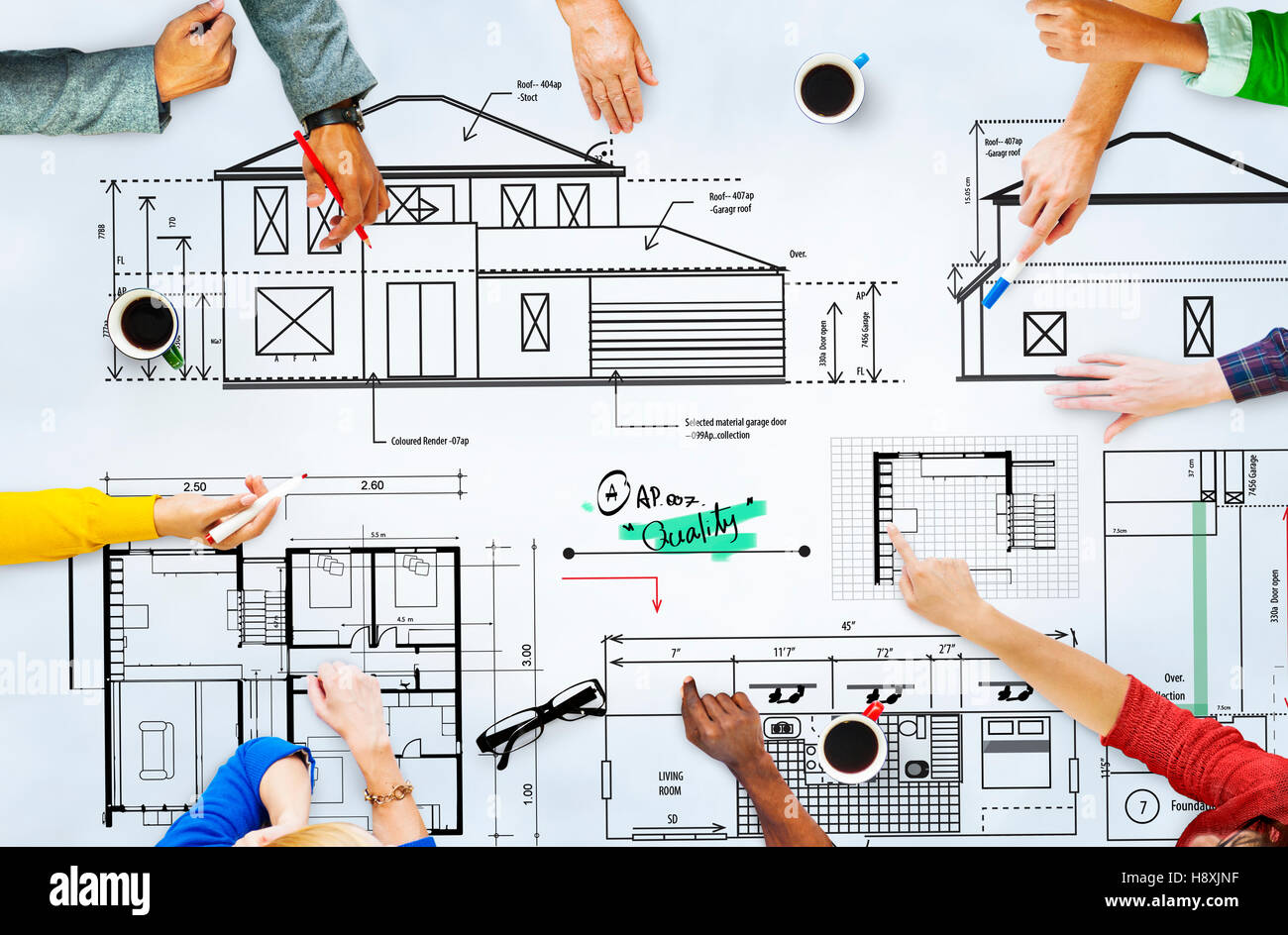 Blueprint Architect Construction Project Sketch Concept Stock Photo - Alamy