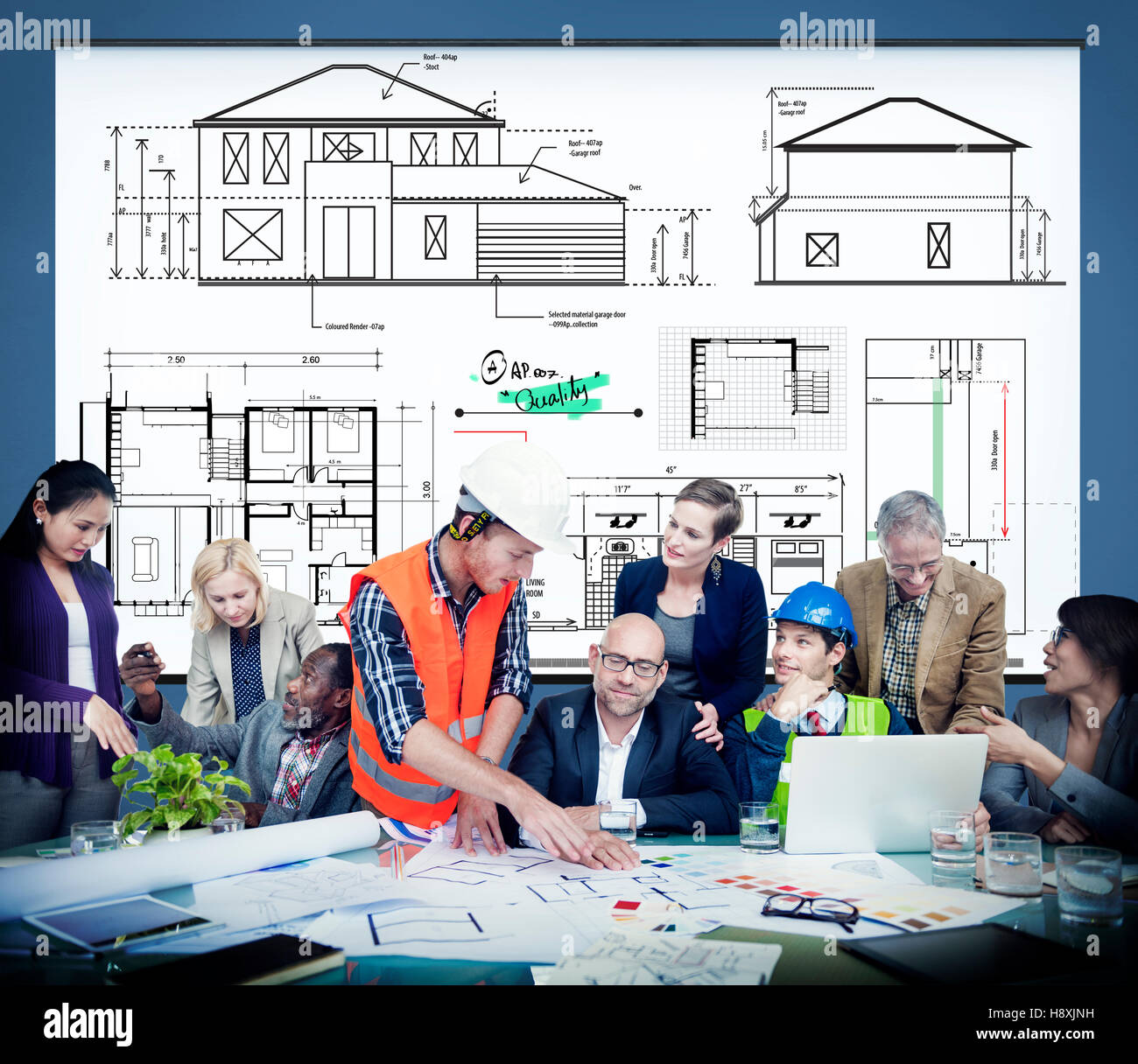 Blueprint Architect Construction Project Sketch Concept Stock Photo - Alamy