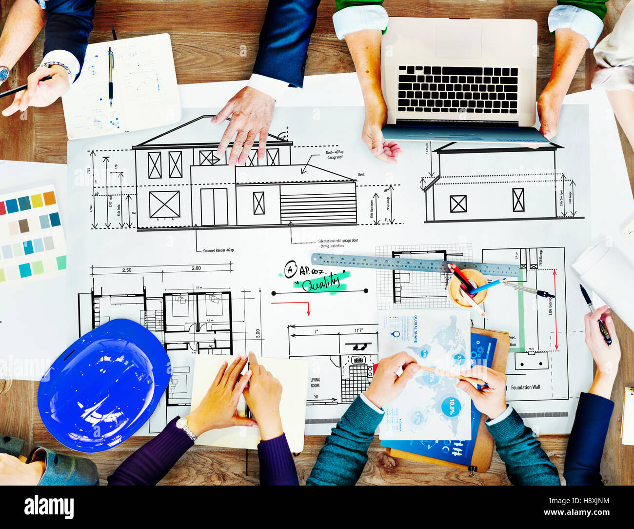 Blueprint Architect Construction Project Sketch Concept Stock Photo - Alamy