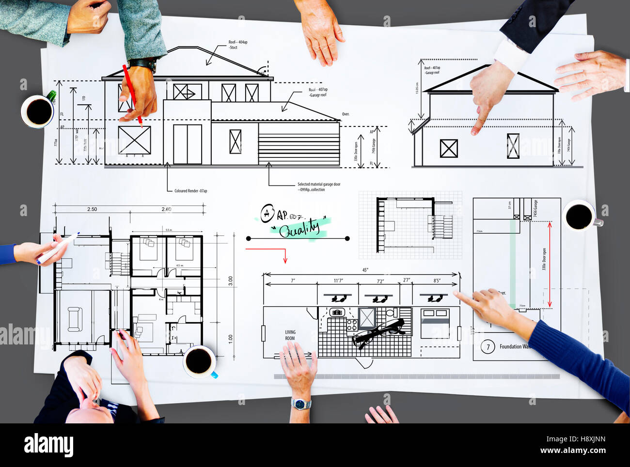 Blueprint Architect Construction Project Sketch Concept Stock Photo - Alamy