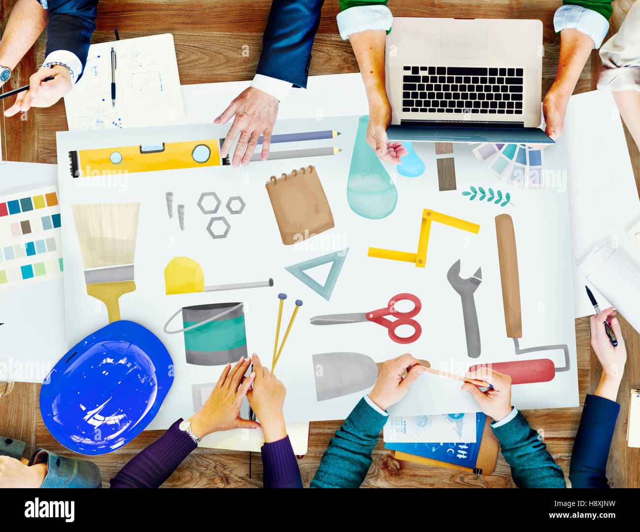 Equipment Tools Craft Construction Work Concept Stock Photo - Alamy