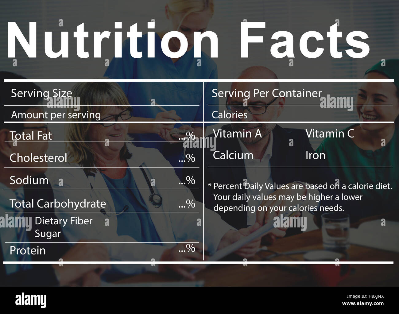 Nutrition Facts Medical Diet Nutritional Concept Stock Photo - Alamy