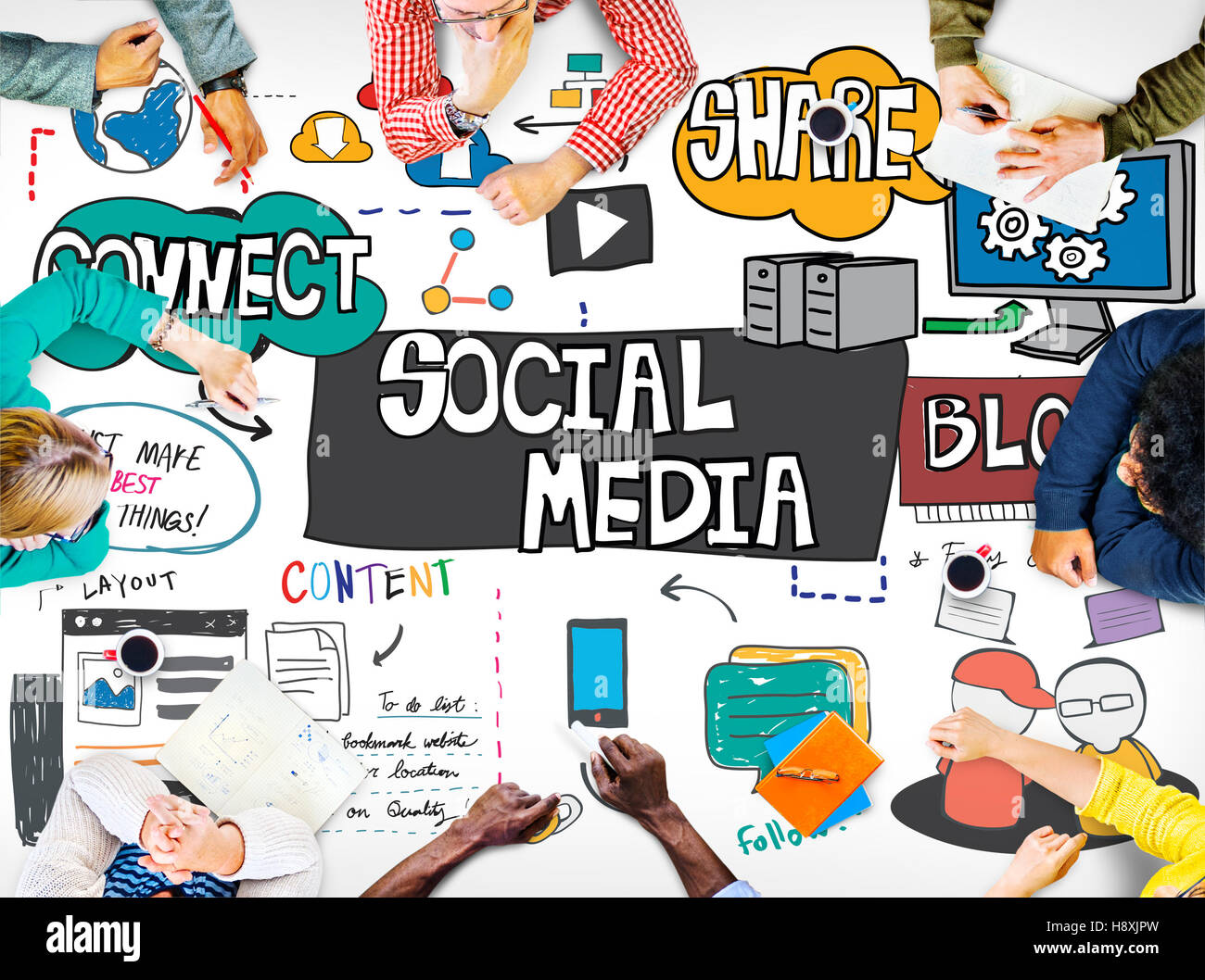 Social Media Technology Global Communication Concept Stock Photo - Alamy