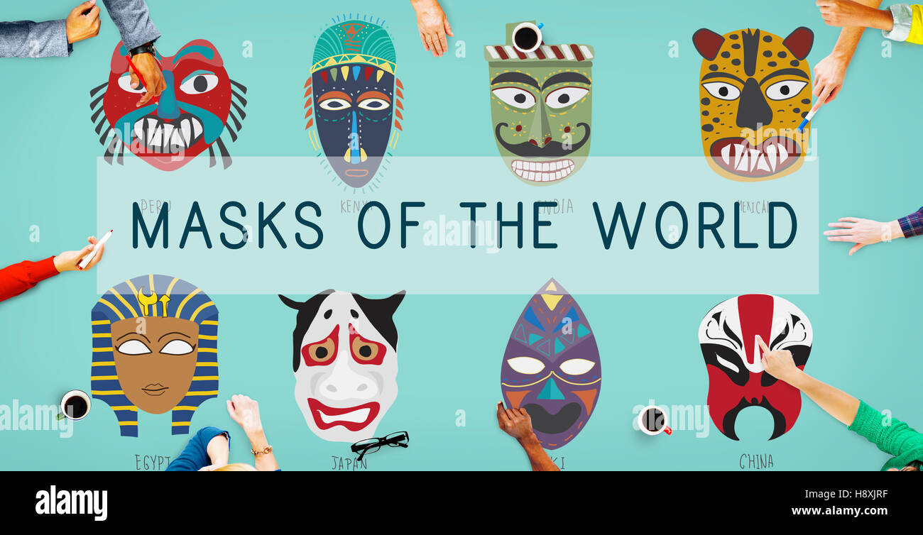 Cultural Traditional Masks Global Concept Stock Photo - Alamy