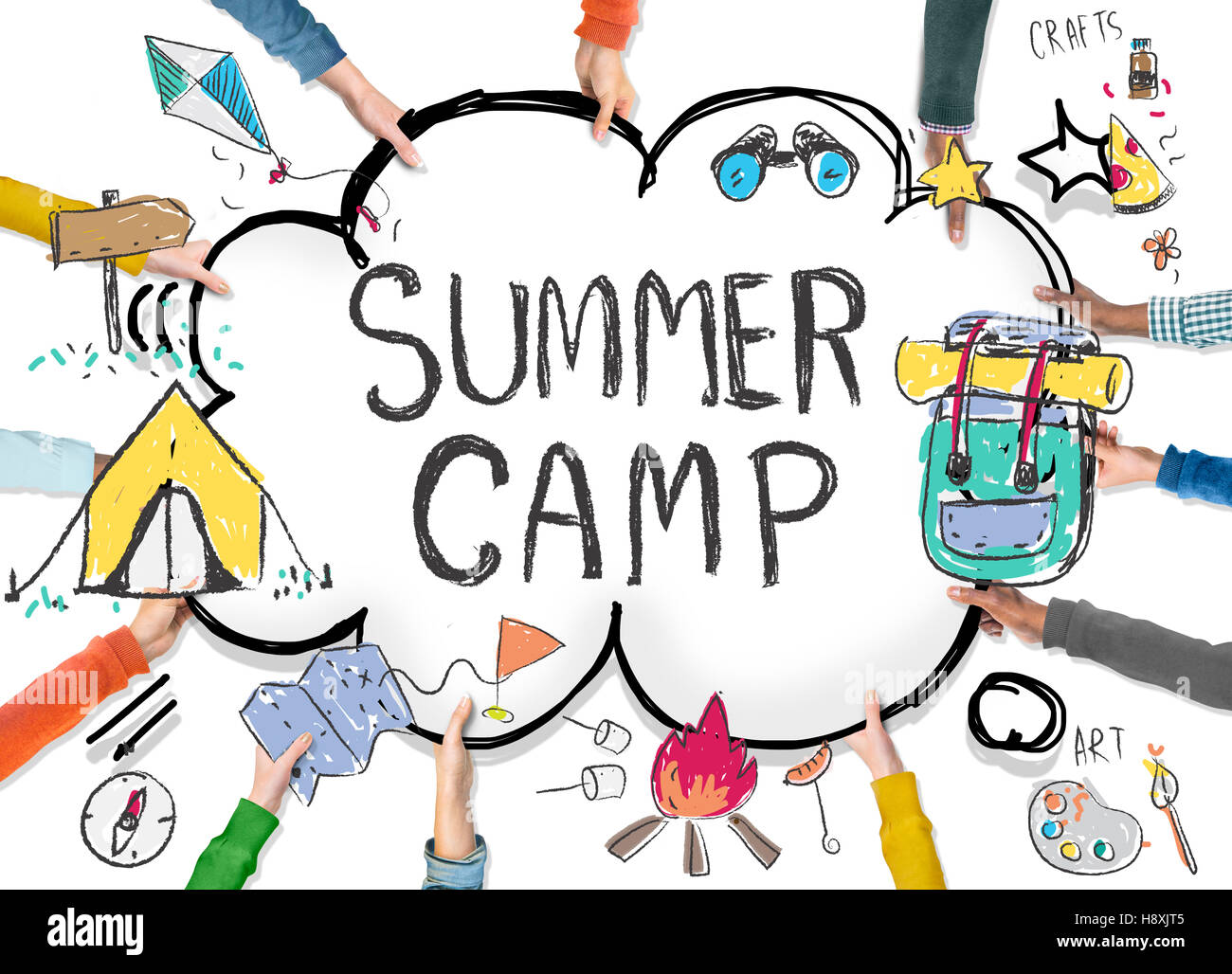 Summer Camp Adventure Exploration Enjoyment Concept Stock Photo - Alamy