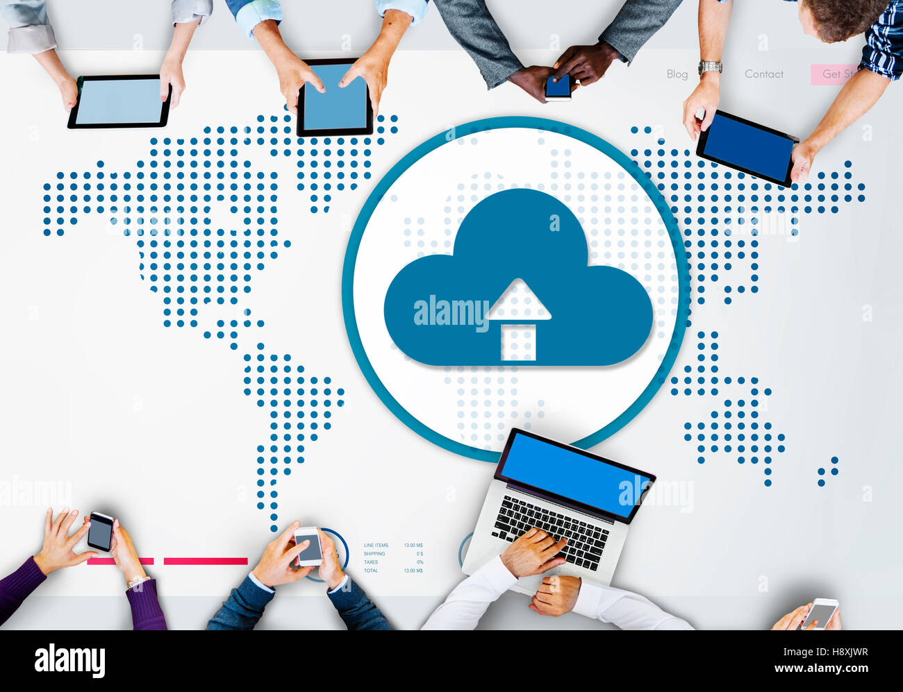 Cloud Computing Globalization Connection Technology Concept Stock Photo ...