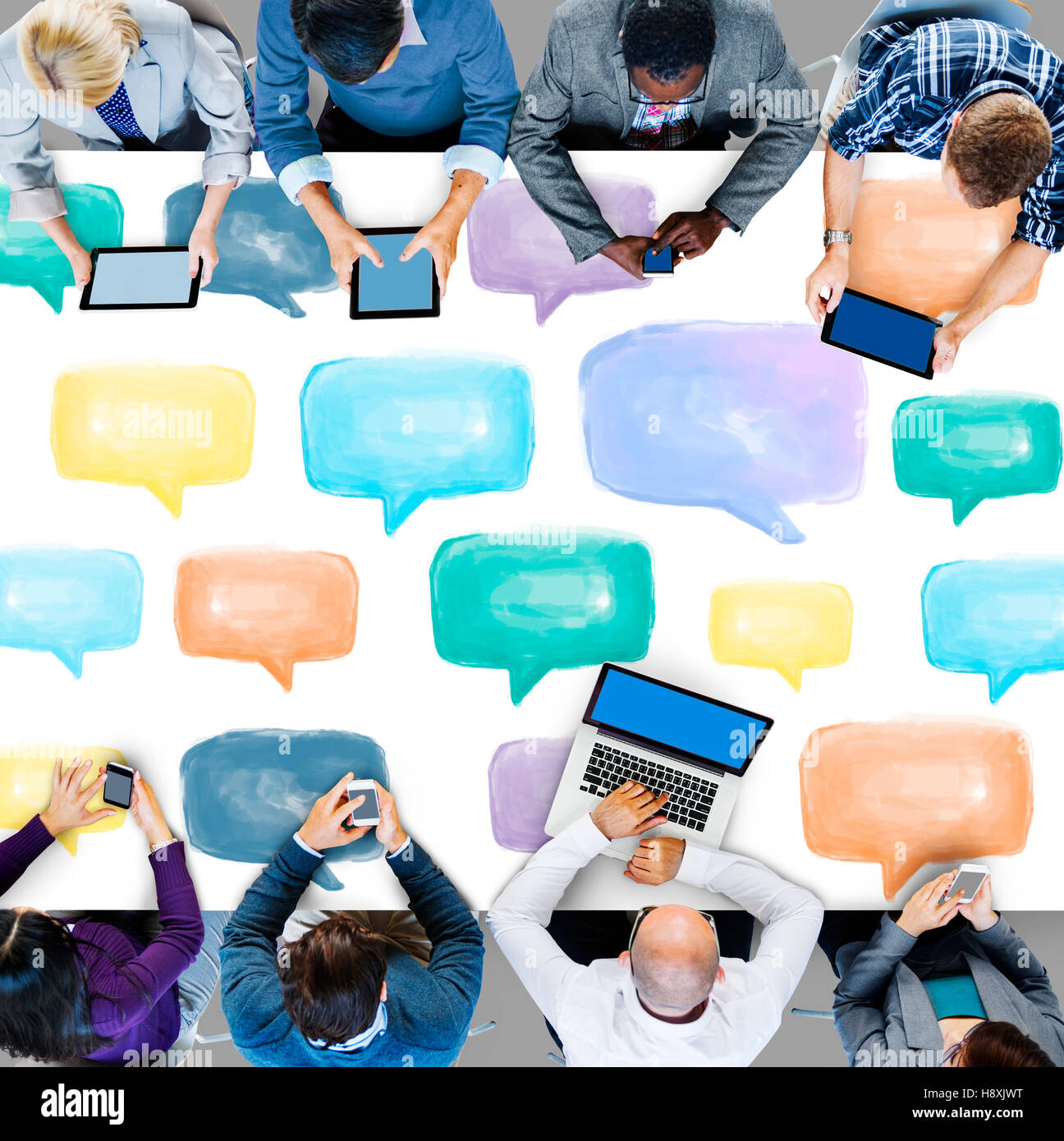 Communication Talking Icon Speech Bubble Concept Stock Photo - Alamy