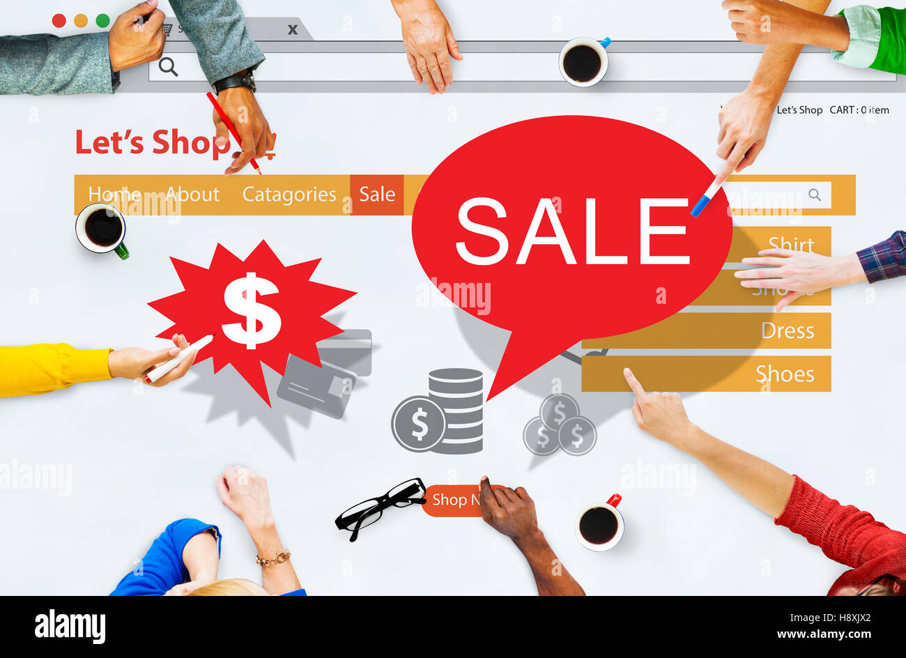 Online Shopping Marketing Sale Promotion Concept Stock Photo - Alamy