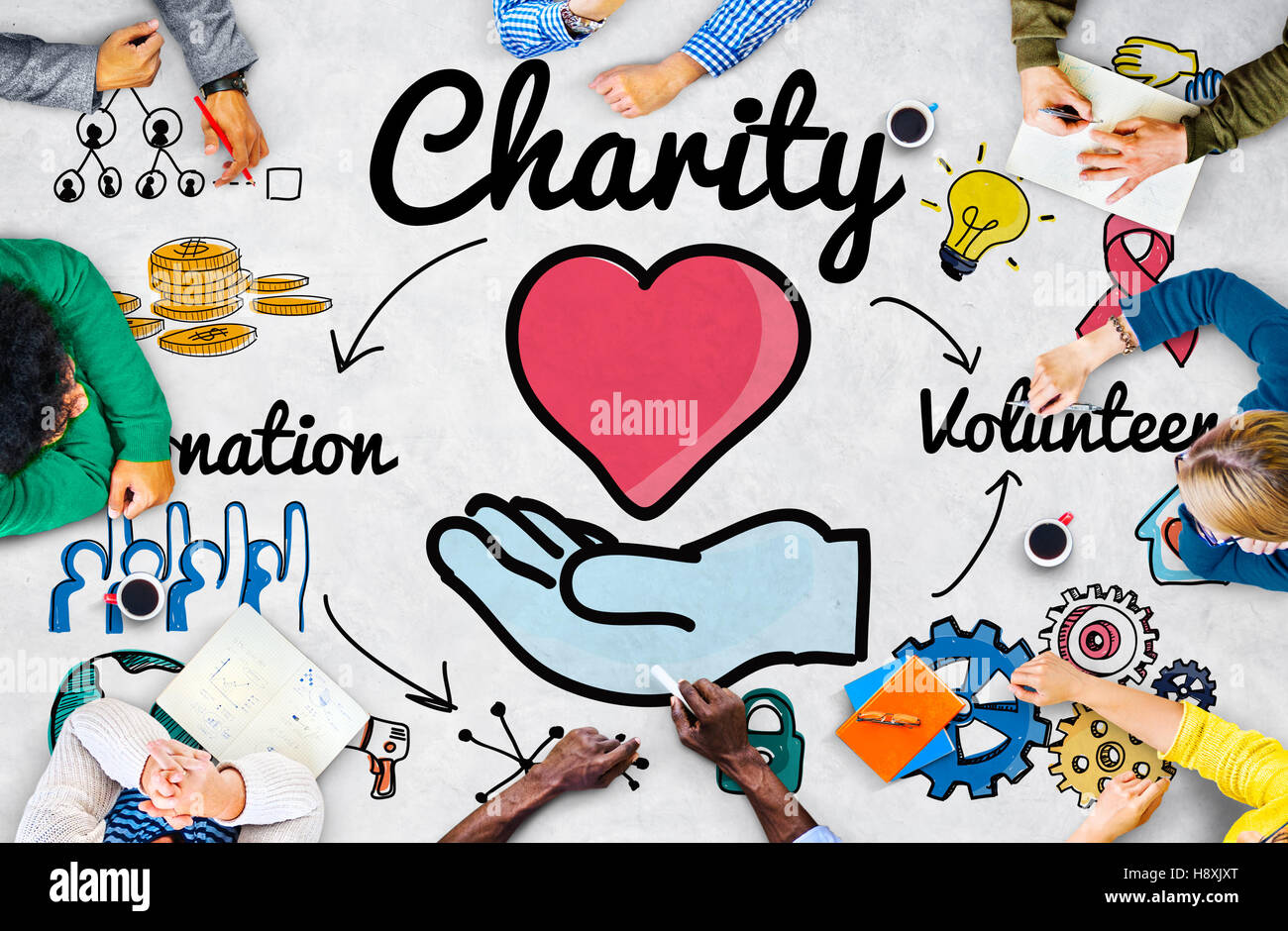 Charity Donate Welfare Generosity Charitable Giving Concept Stock Photo ...