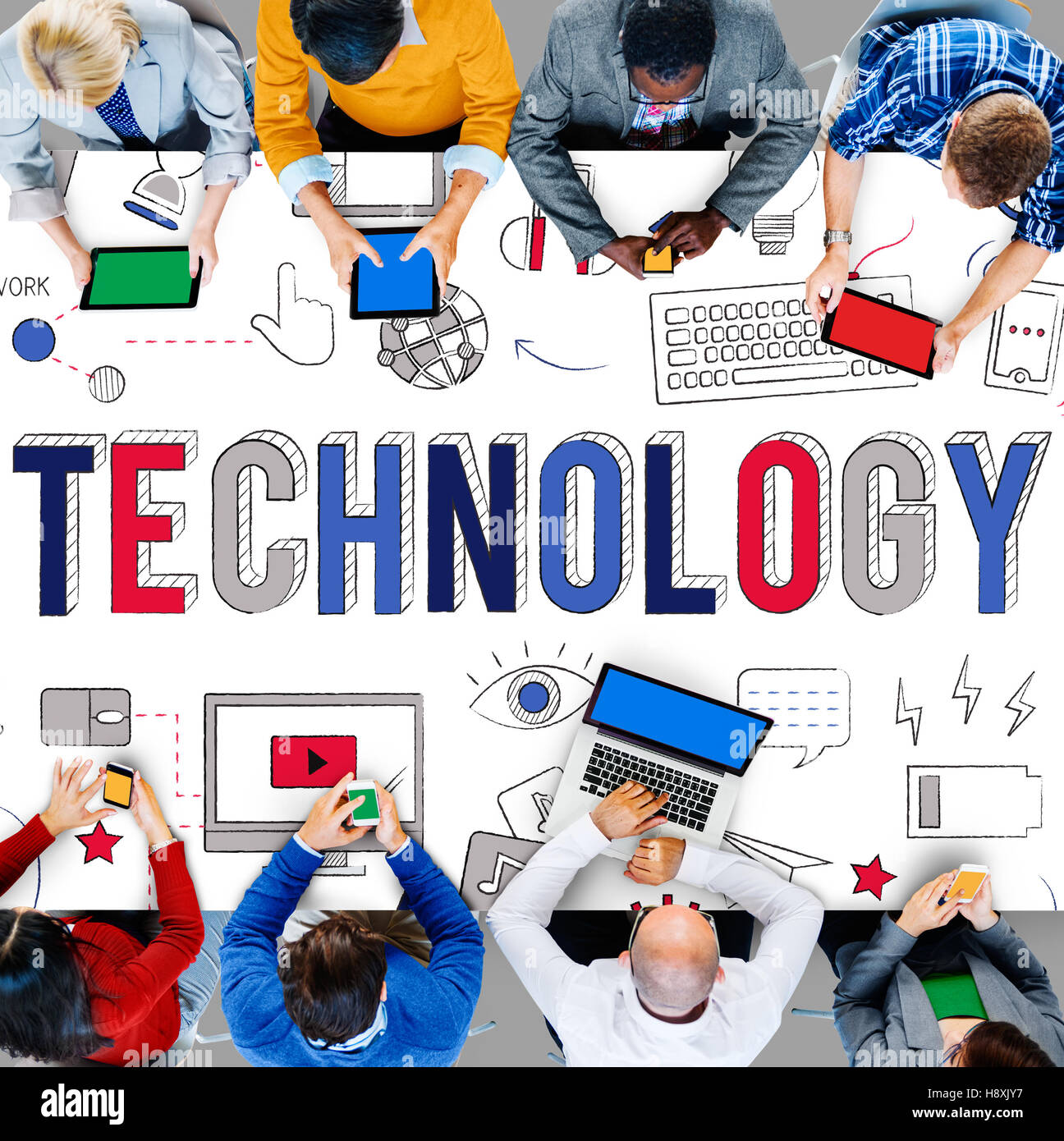 Technology Digital Communication Multimedia Device Concept Stock Photo ...