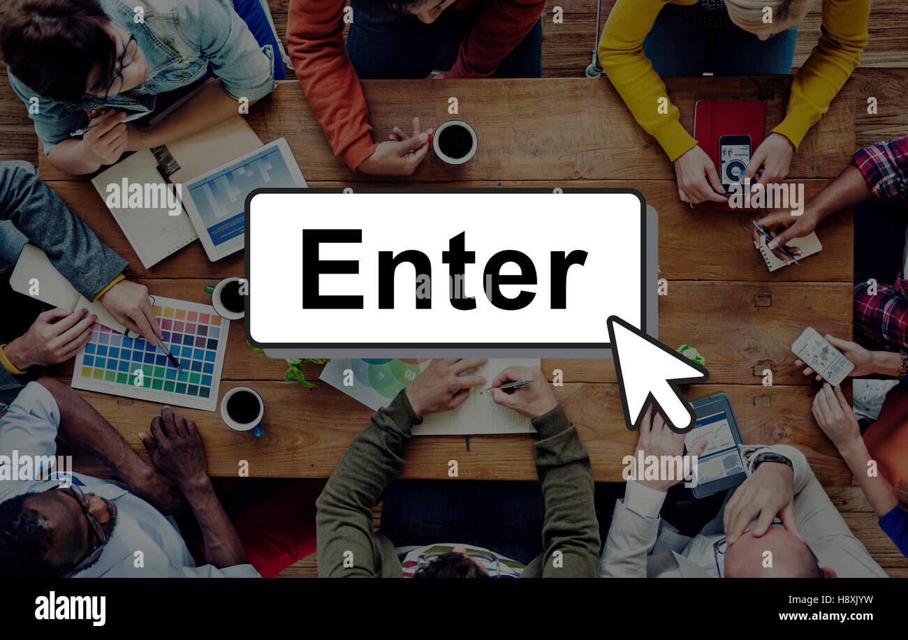 Enter Click Open Load Page Concept Stock Photo - Alamy