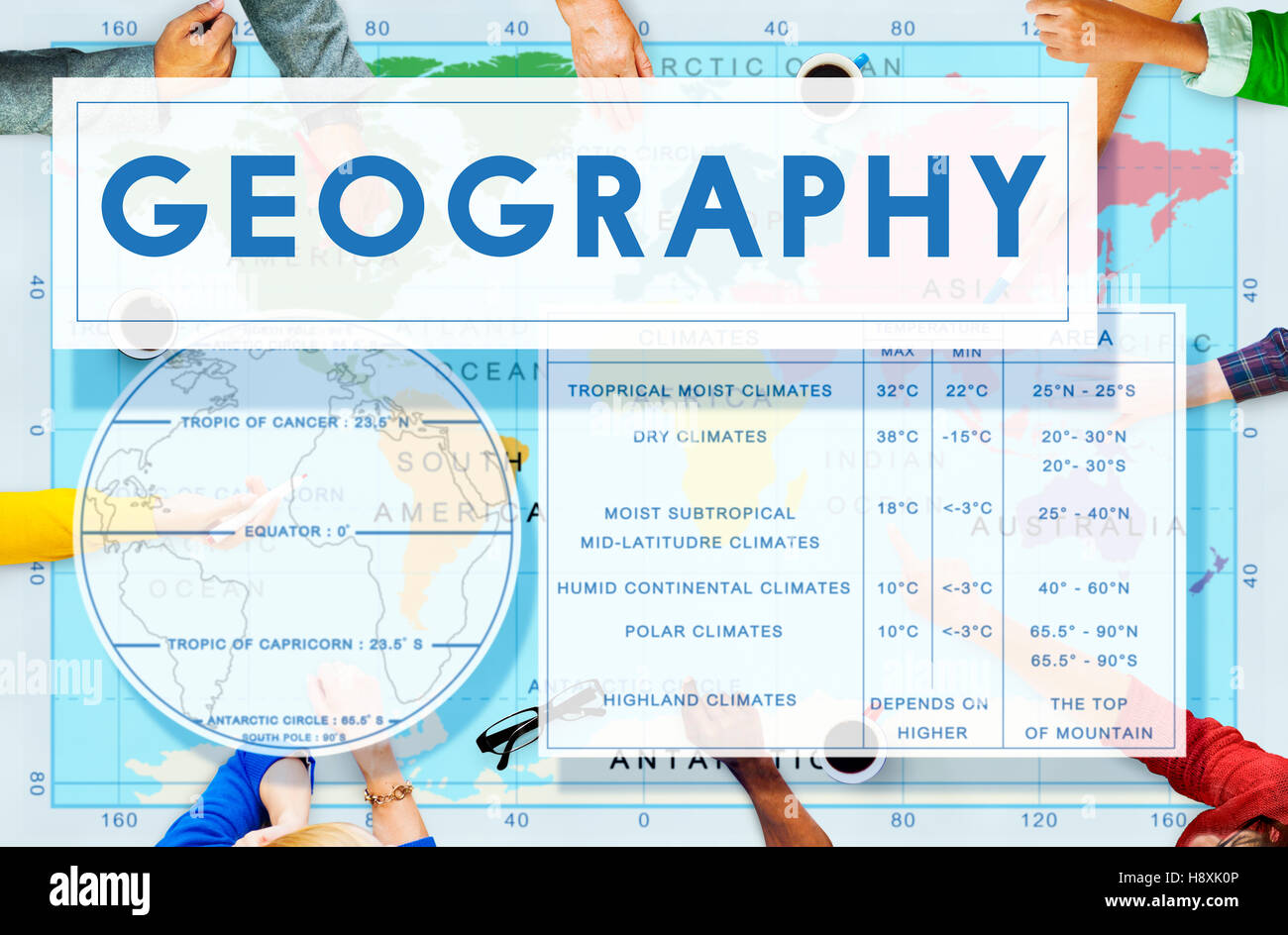 Geography Map World Climate Details Concept Stock Photo - Alamy
