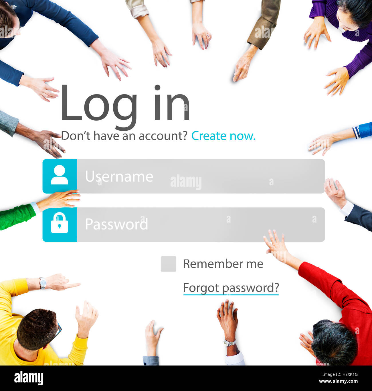 Casual People Account LogIn Security Protection Concept Stock Photo - Alamy