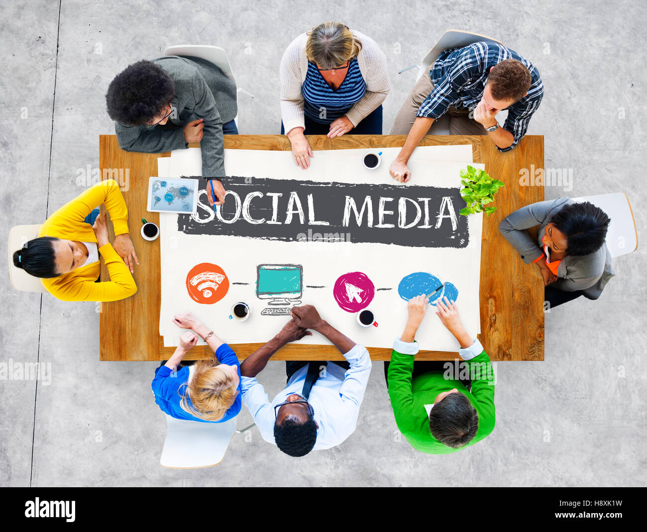 Social Media Connection Communication Technology Network Concept Stock ...