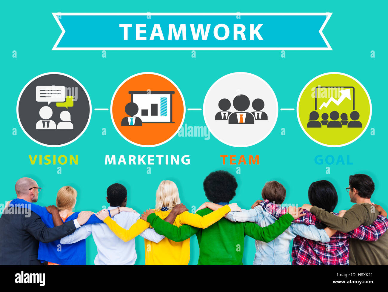 People Togetherness Corporate Connection Teamwork Concept Stock Photo ...