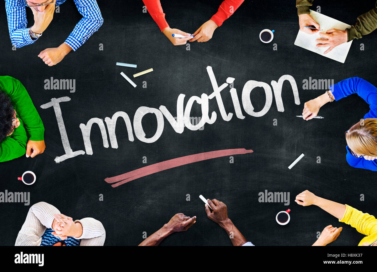Group of Multiethnic People Discussing About Innovation Stock Photo - Alamy