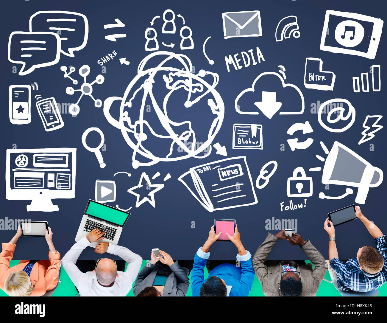 Social Media Social Networking Technology Connection Concept Stock ...