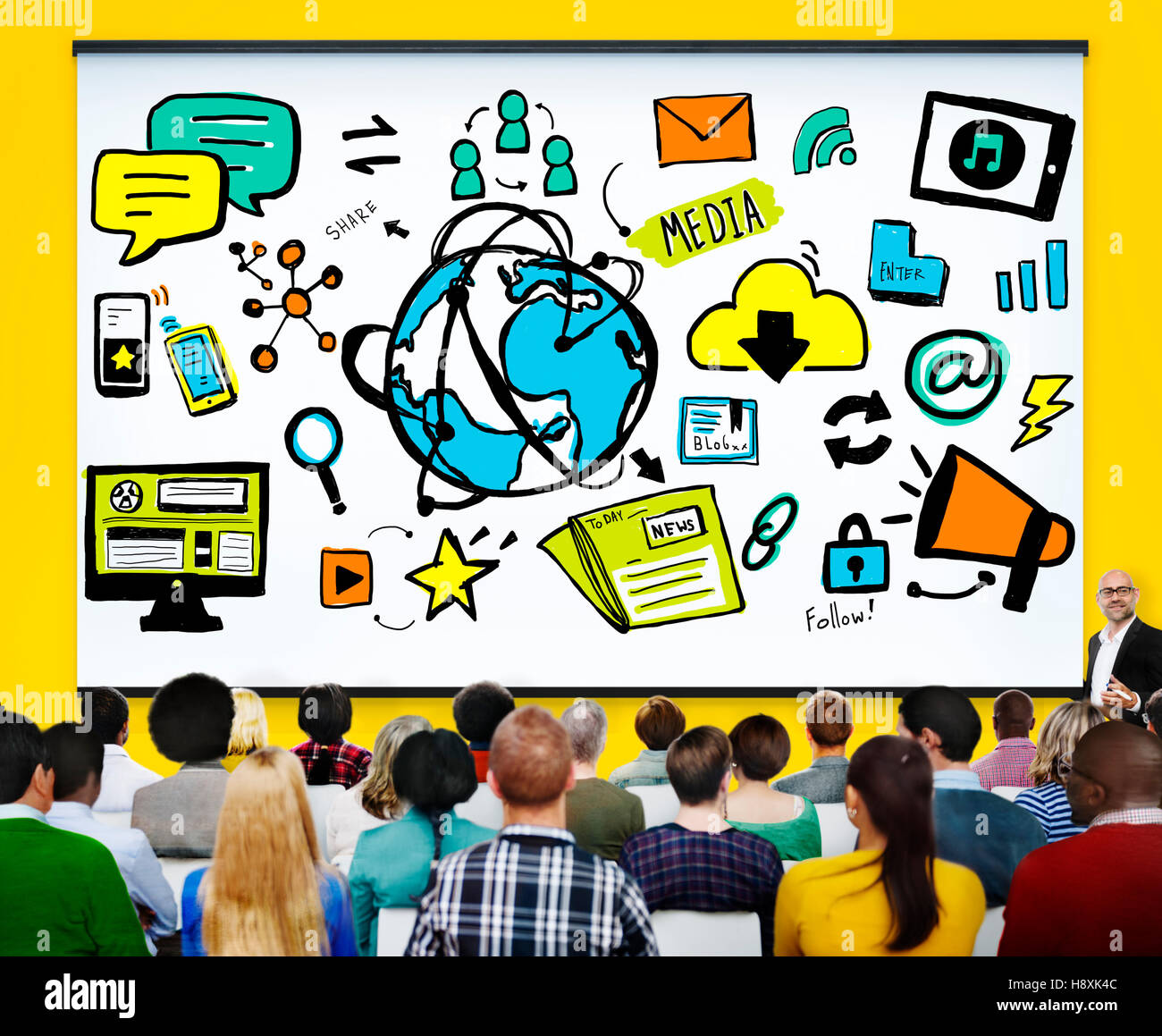 Social Media Social Networking Technology Connection Concept Stock