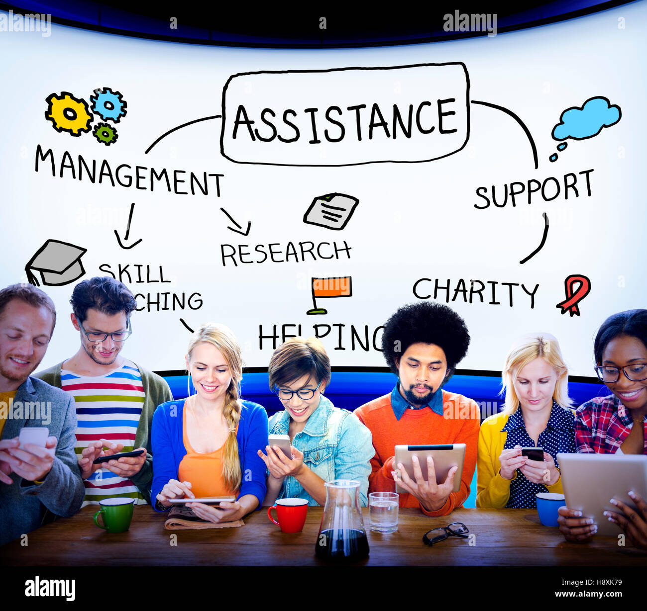 Assistance Support Partnership Helping Team Concept Stock Photo - Alamy