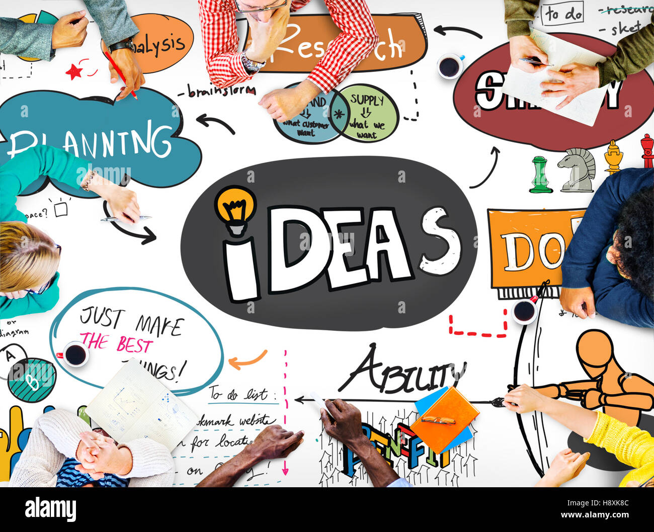 Ideas Idea Vision Design Plan Objective Mission Concept Stock Photo - Alamy