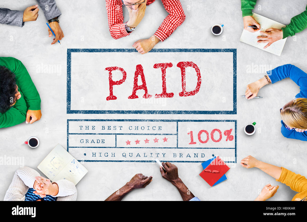 Paid Pay Receipt Finance Accounting Graphic Concept Stock Photo - Alamy