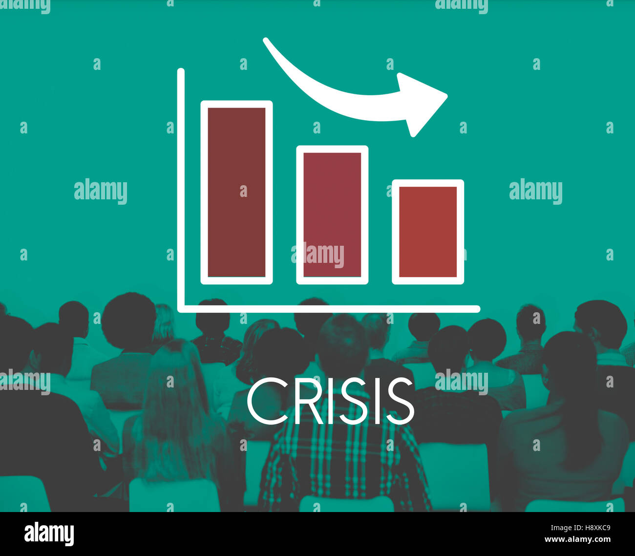 Recession Decrease Business Barchart Concept Stock Photo - Alamy