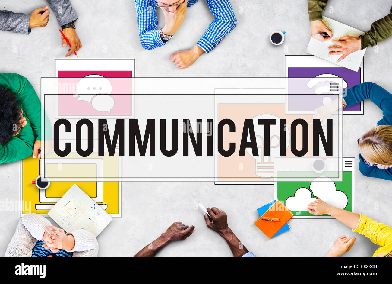 Communication Technology Online Networking Connection Concept Stock ...