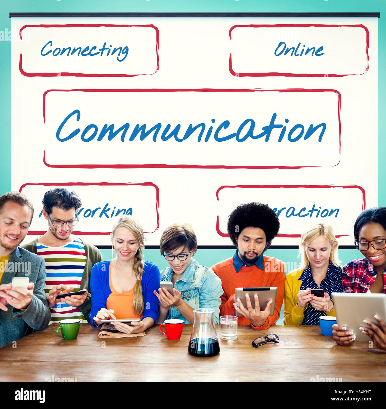 Social Network Connection Internet Digital Words Concept Stock Photo ...