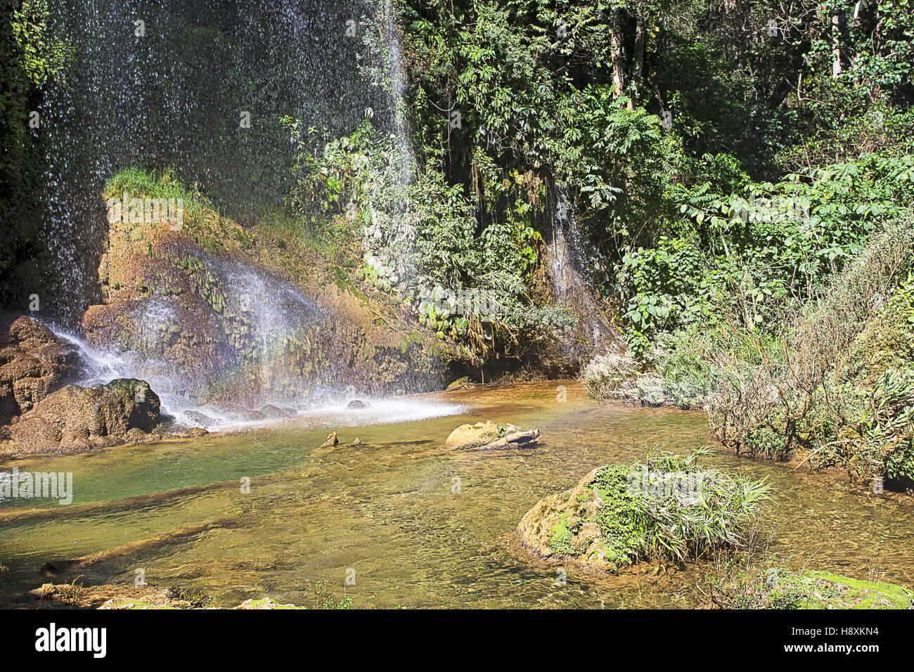 waterfall with pool in Cuba Stock Photo - Alamy