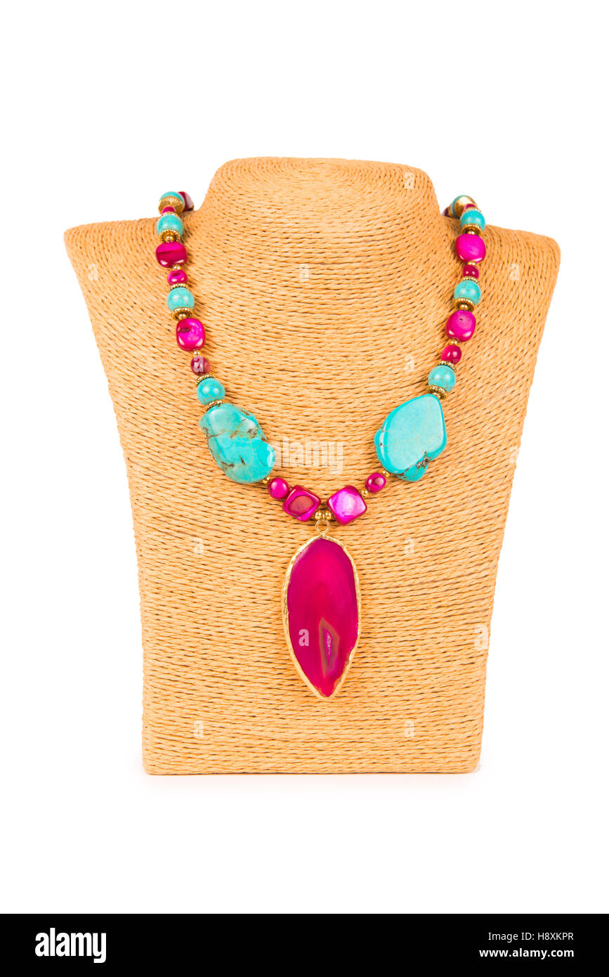 Jewellery necklace isolated on white background Stock Photo - Alamy