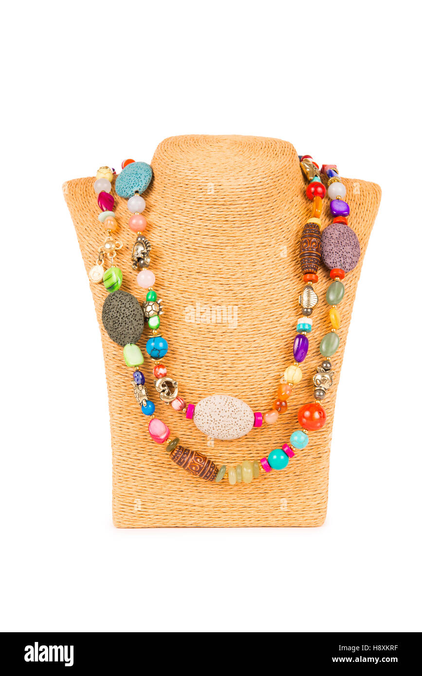 Jewellery necklace isolated on white background Stock Photo - Alamy